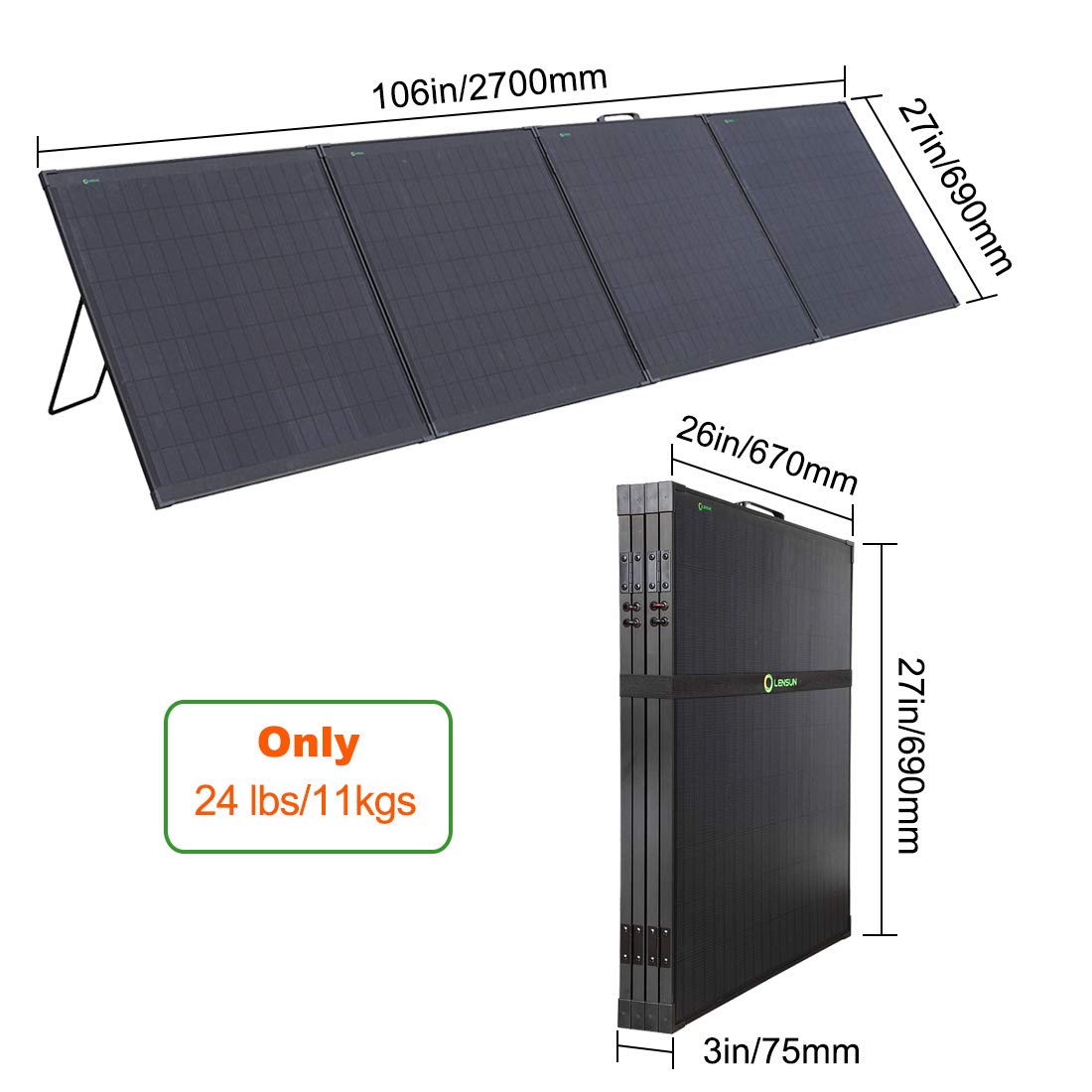 Snapklik.com : Lensun Innovative Waterproof 300W Folding Solar Panel