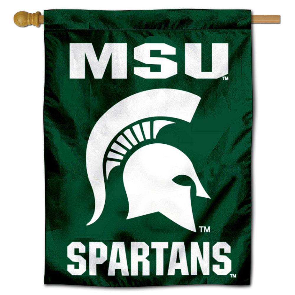 Amazon.com : College Flags & Banners Co. MSU Spartan Head Banner House ...