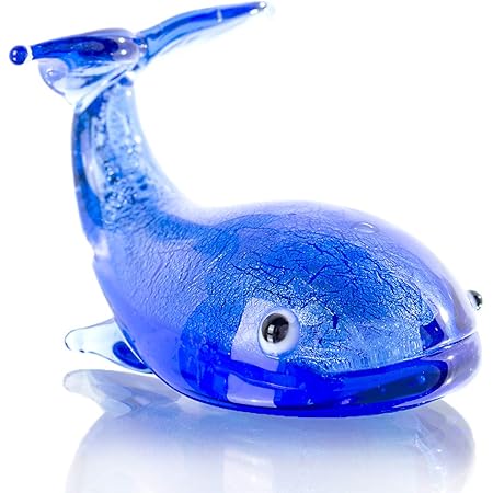 Amazon.com: Too-arts Colorful Whale Sculpture Glass Whale Figurine ...