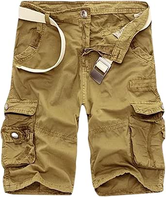 LCMTWX Men's Cargo Shorts Lightweight Cotton Twill Capri Shorts Casual ...