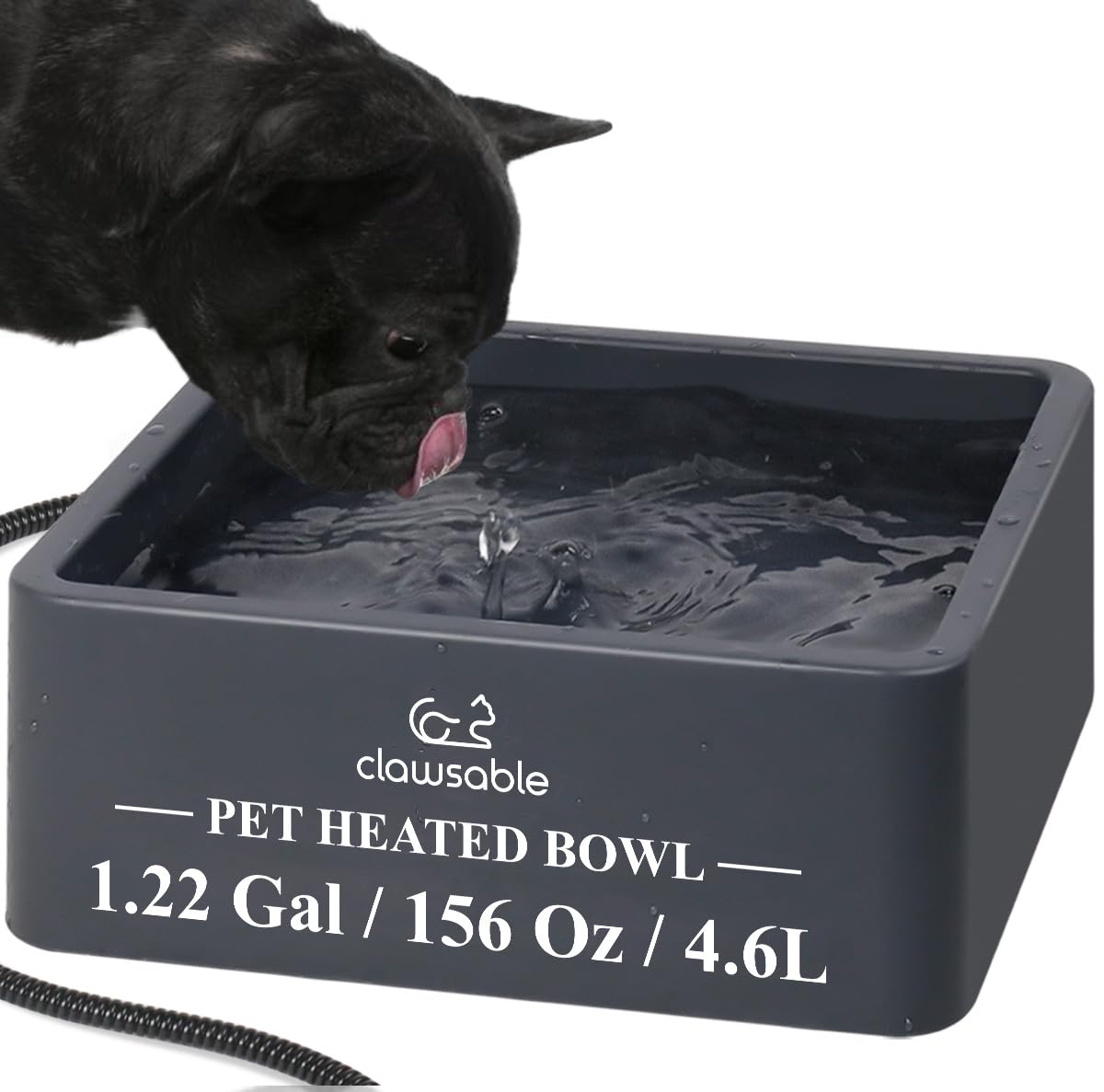 Large Heated Water Bowl for Outdoor Cat & Dog, Waterproof Heated Pet ...