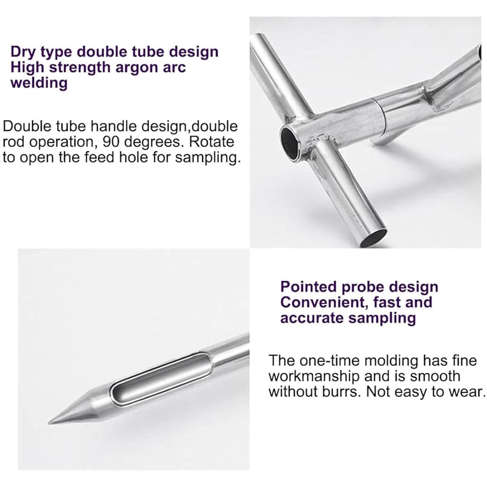 Stainless Double Rotary 3 Slots Grain Probe Sampler Stainless Steel ...