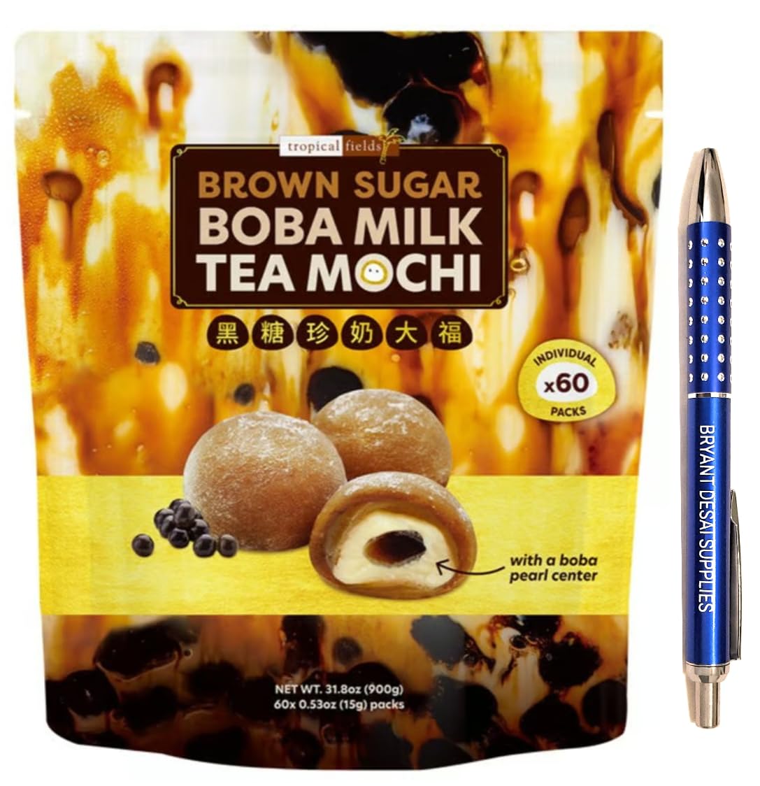 Amazon.com : Tropical Fields Boba Milk Tea Mochi, Brown Sugar, 31.8 oz ...