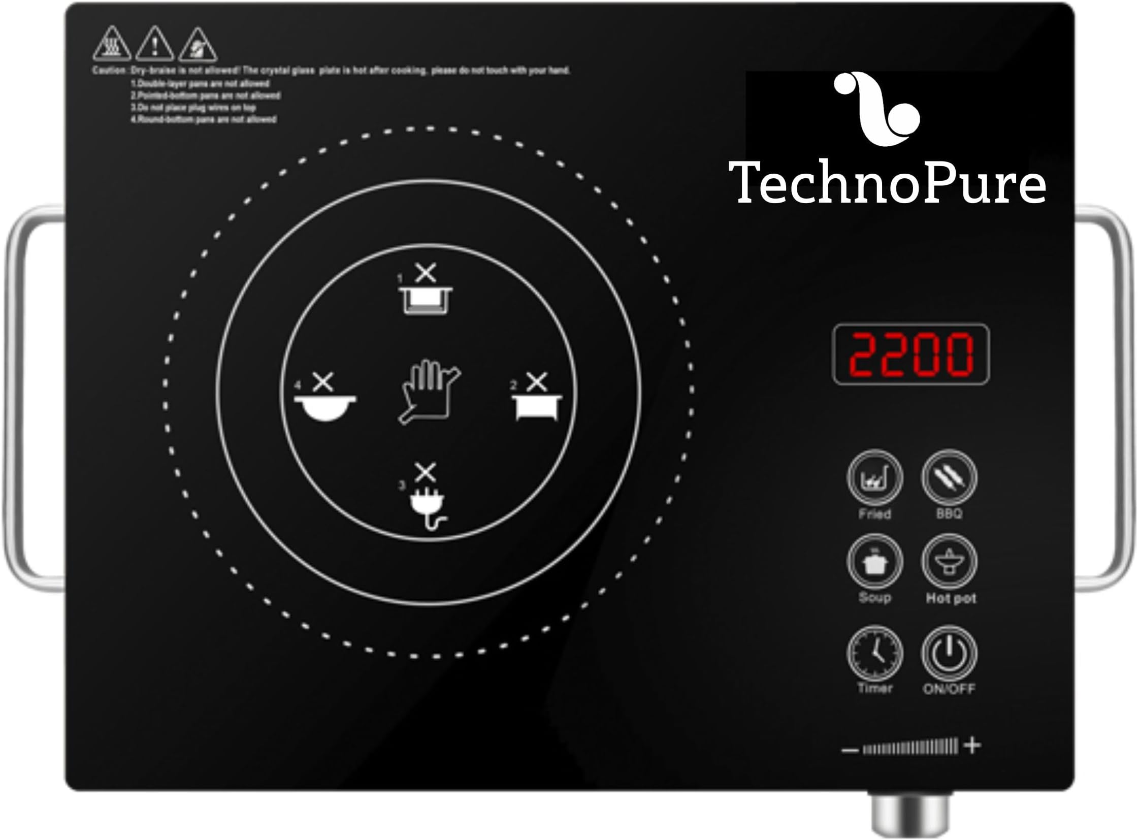 Buy TechnoPure 2200W Double Handle Infrared Induction Stove Radiant ...