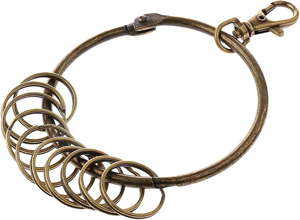 ONTENY Vintage Key Ring Bronze Large Circle Key Ring Organizer Key ...