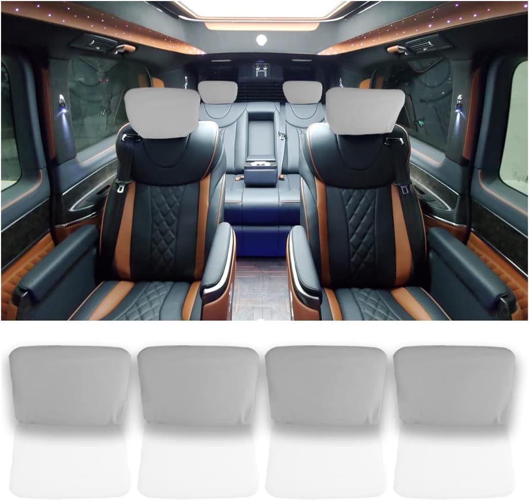 Amazon.com: AUKEPO 4PCS Car Headrest Covers, Soft Waterproof Car Seat ...