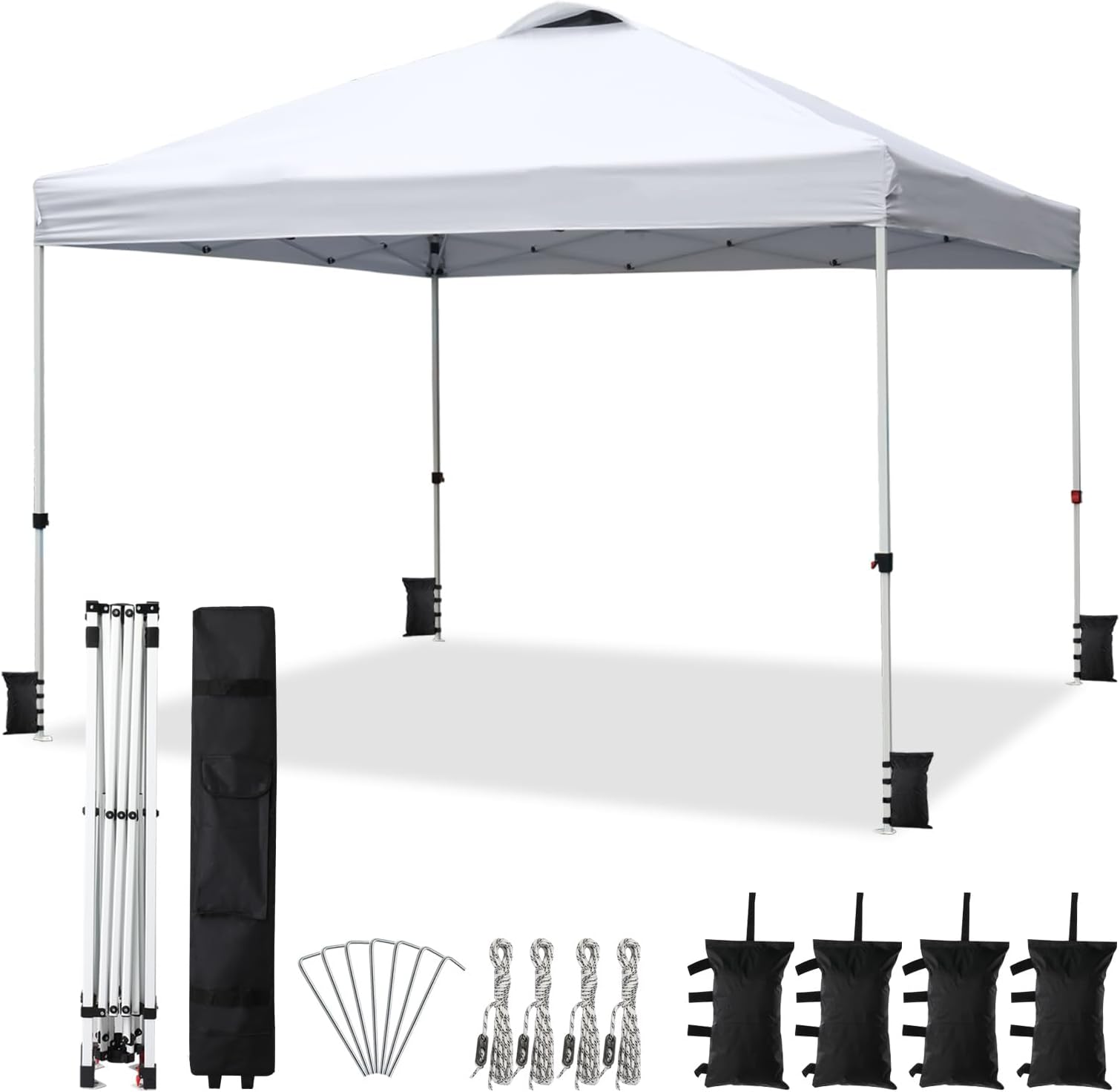 Amazon.com : VEVOR Pop Up Canopy Tent, 10 x 10 ft, 250 D PU Silver ...