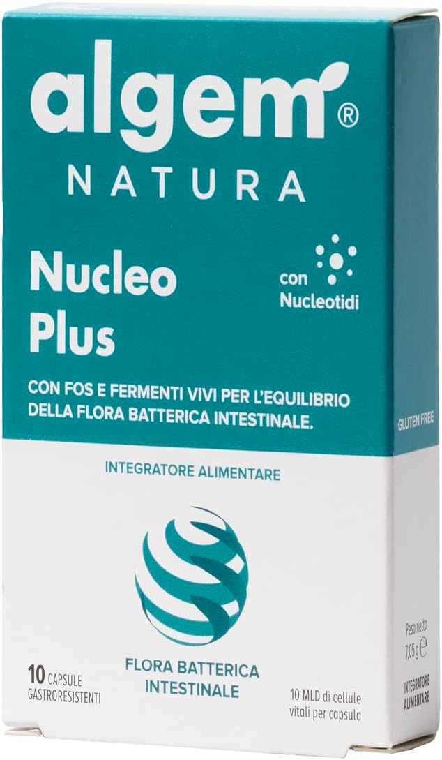 Probiotici E Prebiotici FOS Con Nucleotidi NUCLEO PLUS 10 Capsule Algem ...