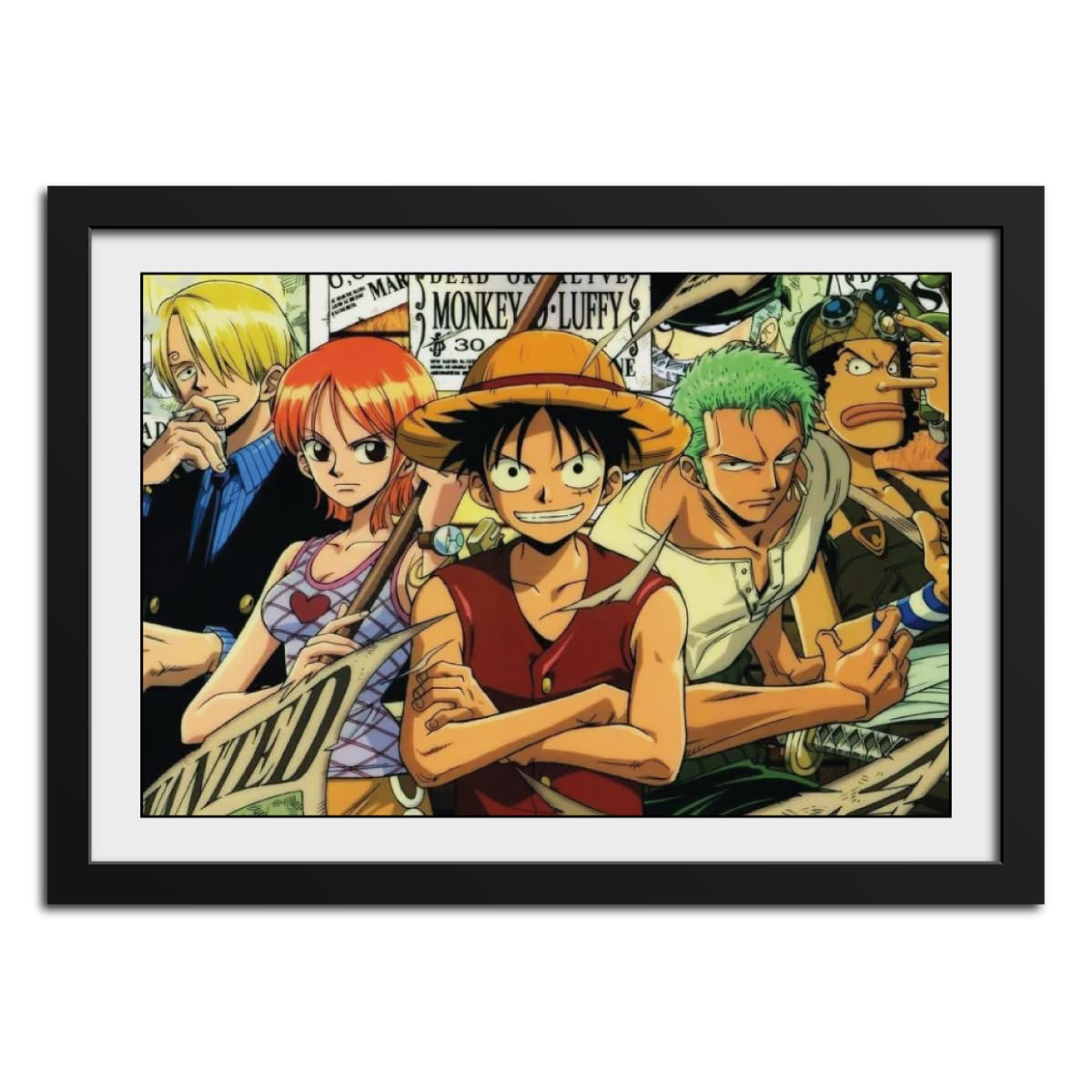 inspire TA luffy all character Poster One Piece Anime Painting Wall ...