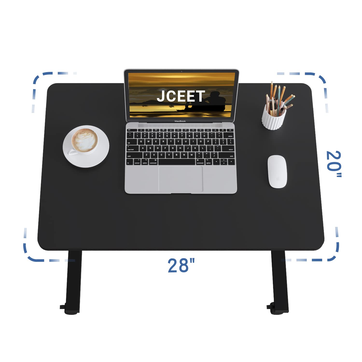 Adjustable Height Pneumatic Desk 28" Mobile Standing Desk With Wheels ...