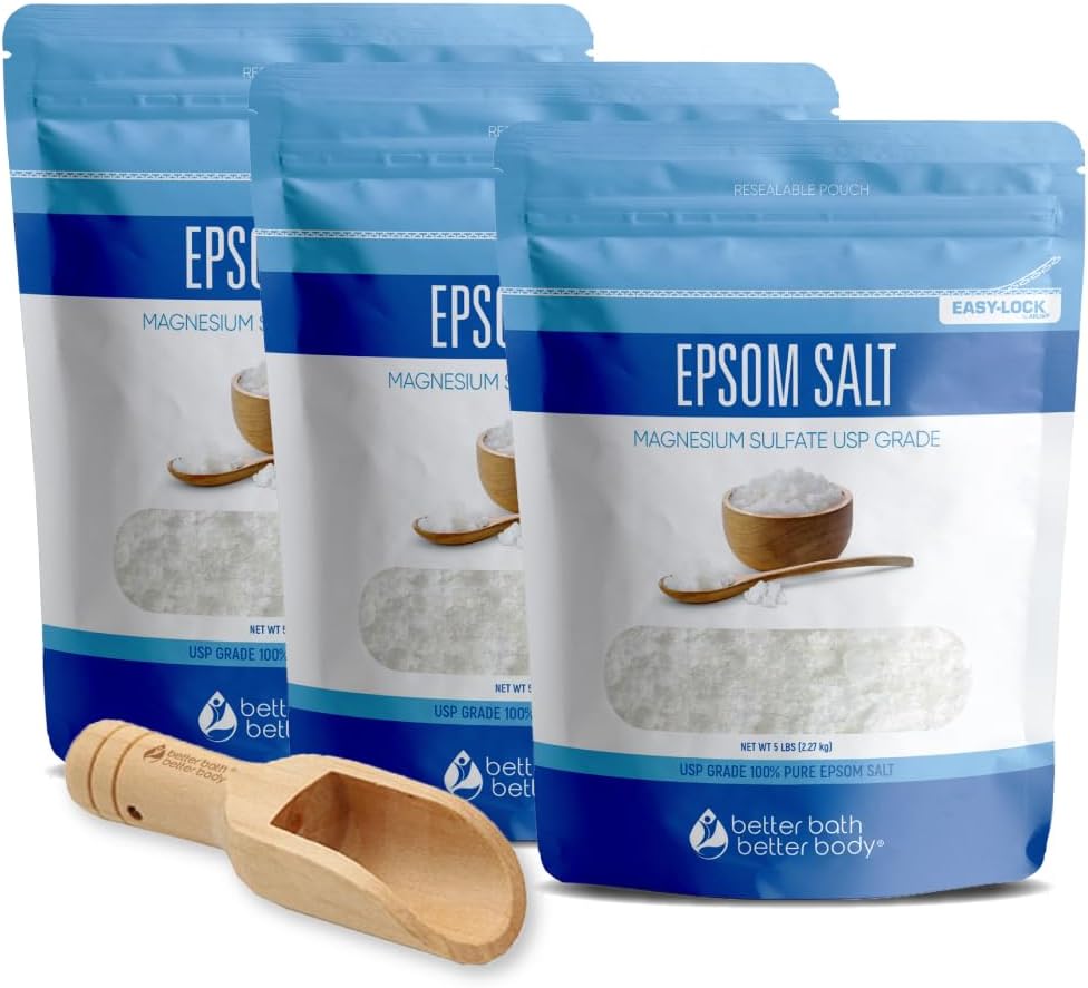 Amazon.com : Amazon Basics Epsom Salt Soaking Aid, Lavender Scented, 3 ...
