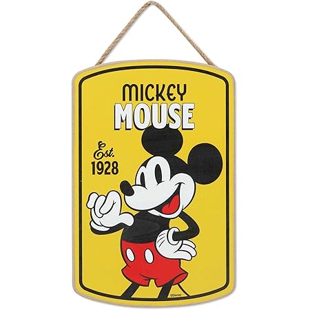 Amazon.com: Disney Mickey Mouse Santa Claus Hanging Wood Wall Decor ...