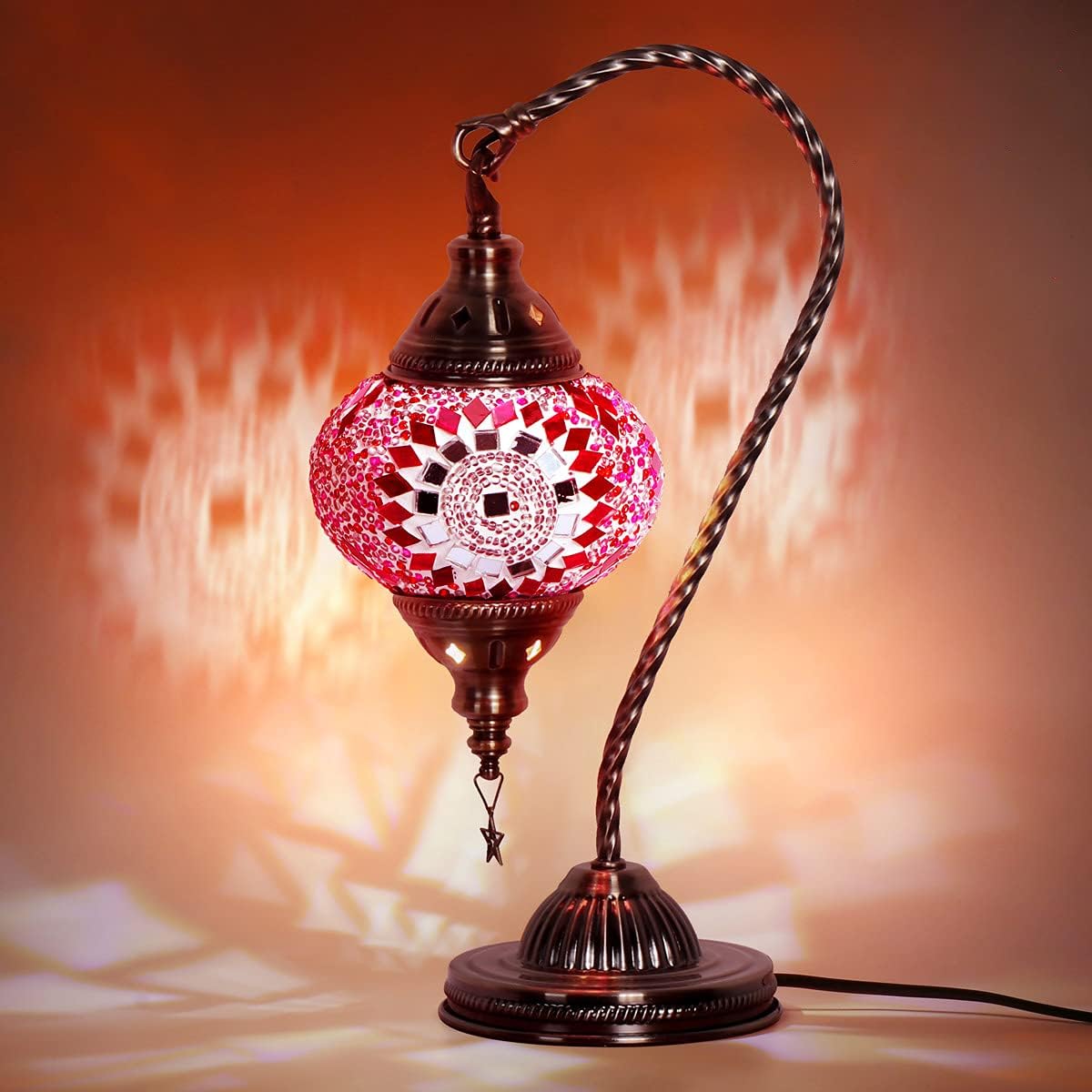 Turkish Moroccan Lamp with Bronze Base - Yarra Decor 3 Color Options ...