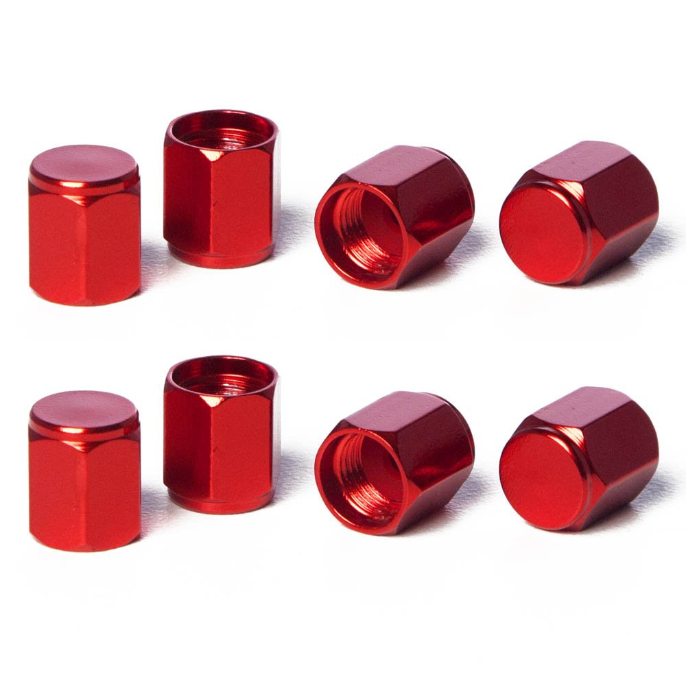 Amazon.com: Circuit Performance VC5 Series Red Aluminum Valve Stem Caps ...