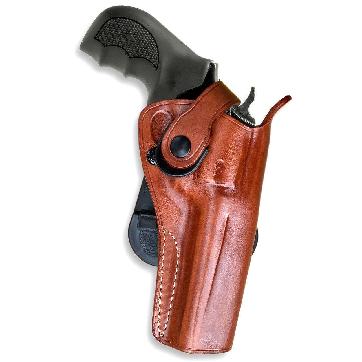 Amazon.com : Leather Paddle OWB Revolver Holster with Retention Strap ...