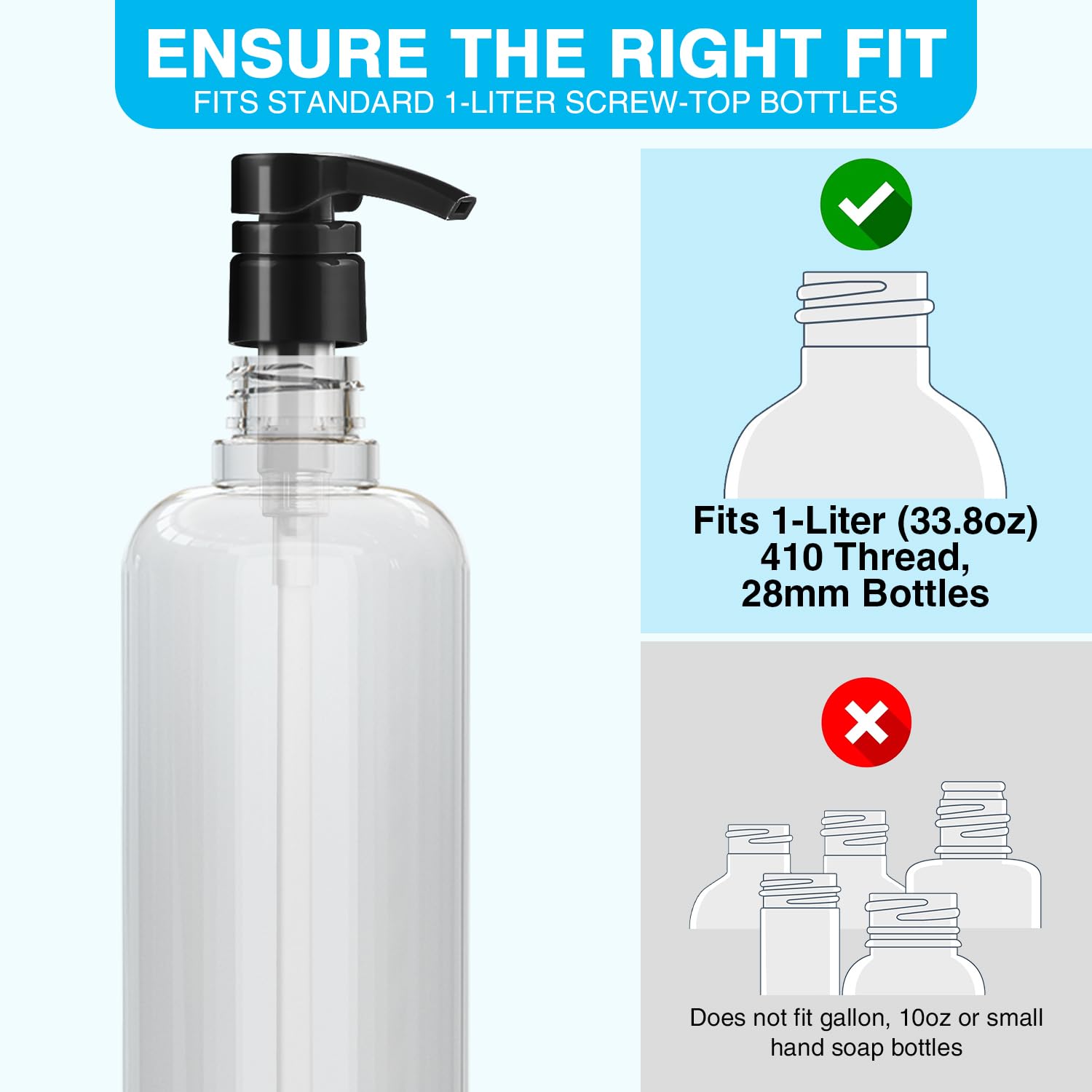 Snapklik.com : 6 Pcs Pumps For Shampoo And Conditioner, Body Wash, Gel ...