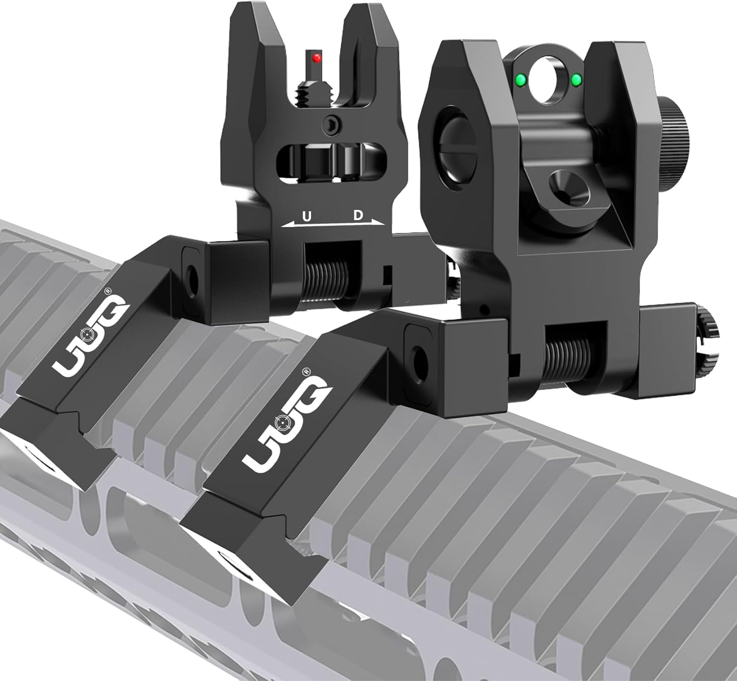 Amazon.com : UUQ 45 Degree Offset Fiber Optic Iron Sights,Flip Up Front ...