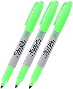 Amazon.com: SHARPIE Neon Permanent Marker, Neon Green Ink, Pack of 3
