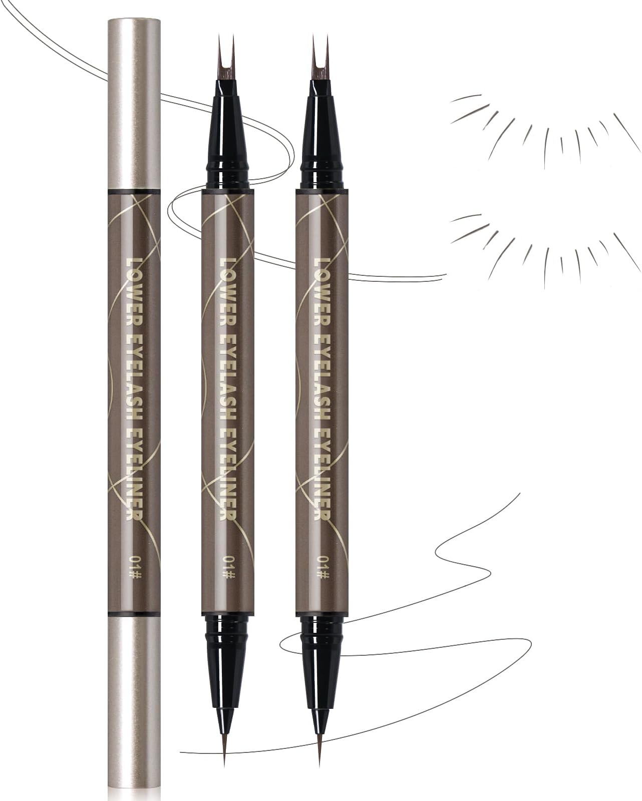 Amazon.com : NewBang Double Tip Lower Eyelash Pencil with Dual End ...