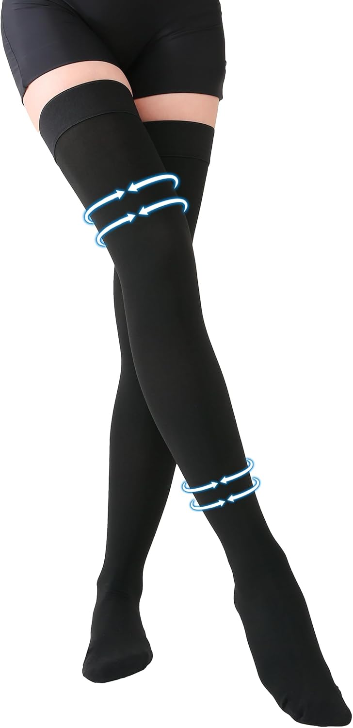 Amazon.com: Thigh High Compression Stockings Closed Toe for Men & Women ...