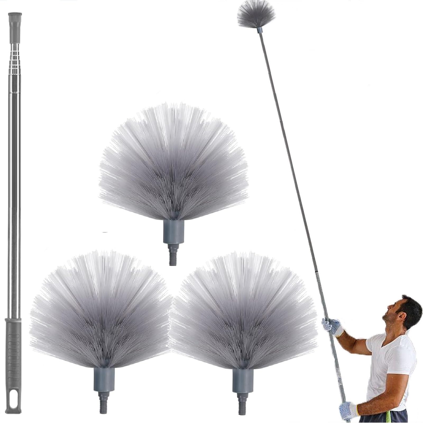 Amazon.com: Cobweb Duster with Extension Pole & 3 Clean Head, Medium ...