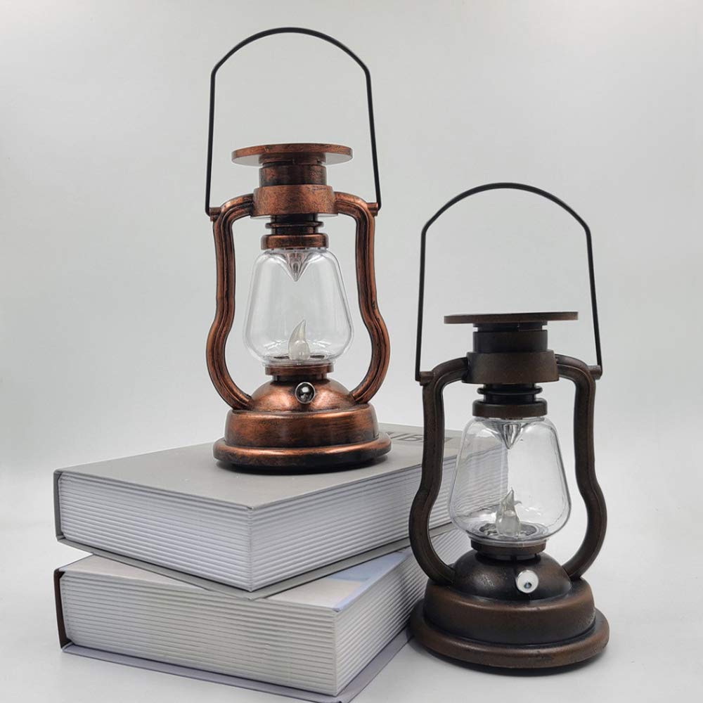 Vintage Oil Lanterns Solar LED Retro Lamp Bright Antique Vintage Storm