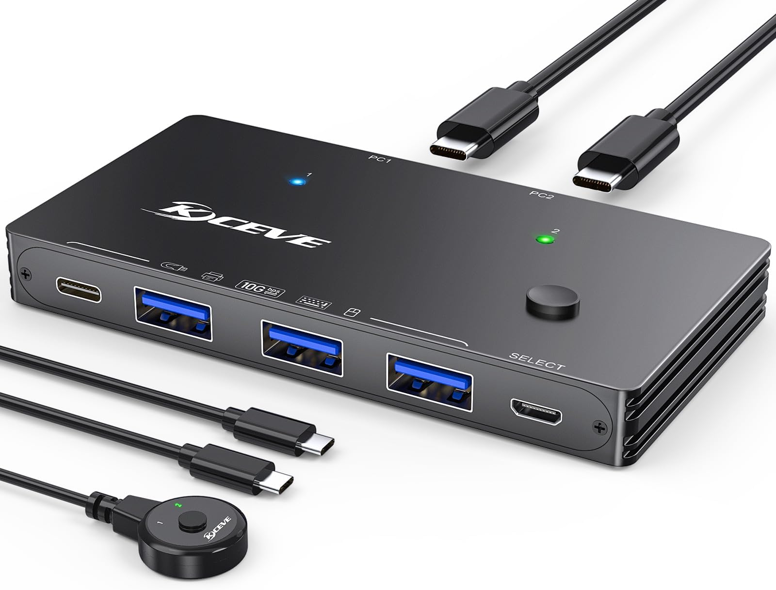 ABLEWE USB 3.0 Switch, USB Switch Selector 2 Computers Sharing 4 USB ...