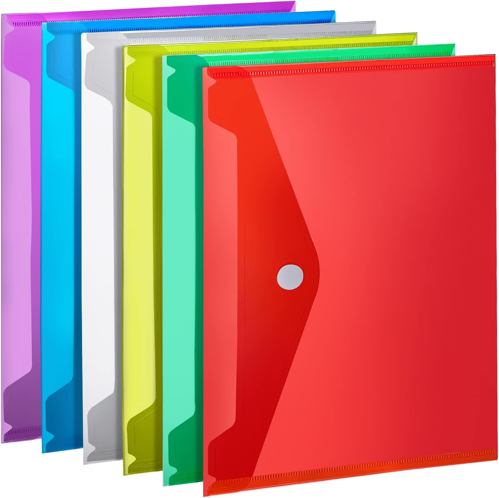 Amazon.com : 7 Pack A4 Plastic Wallet Folder Envelopes with Closure and ...