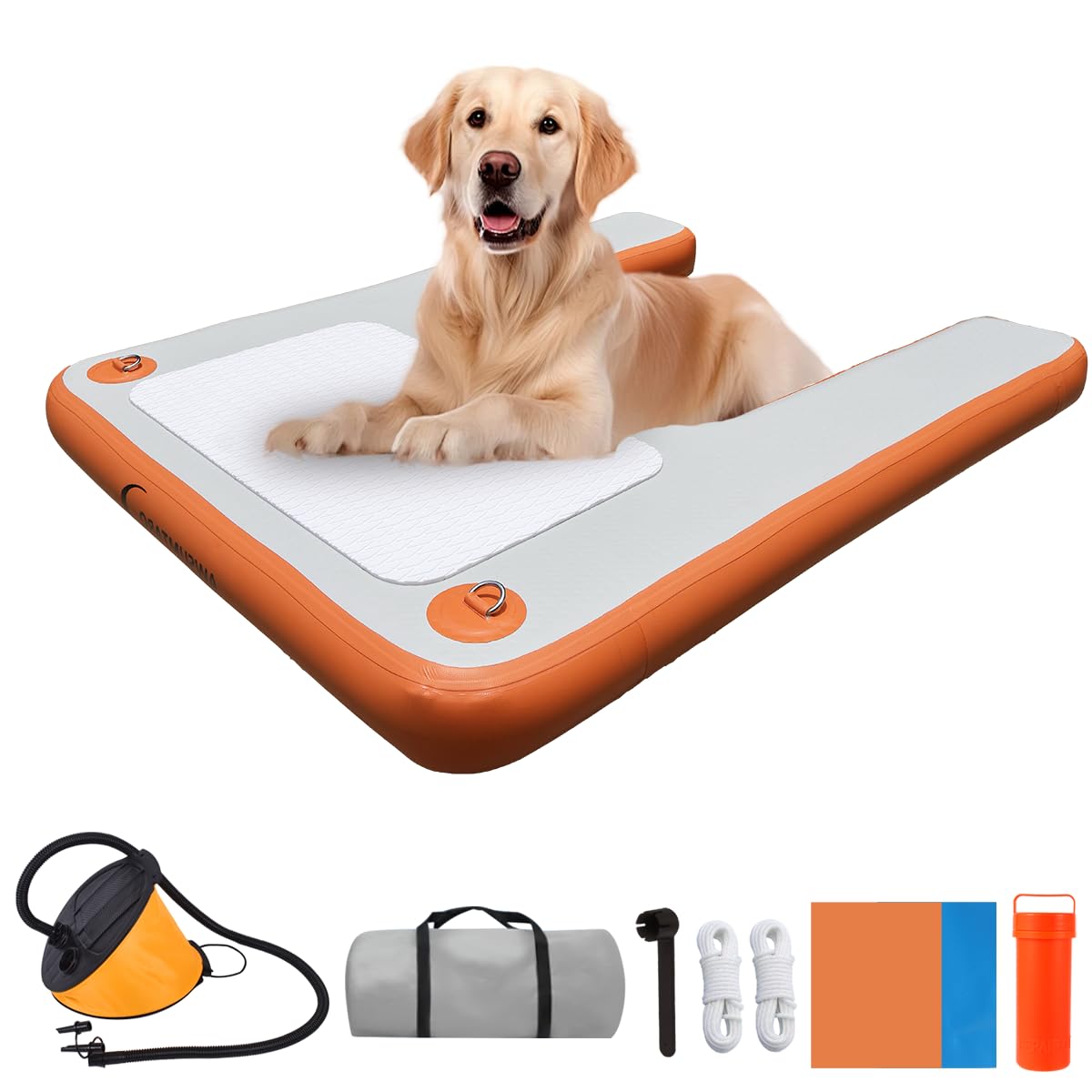 Amazon.com : Inflatable Dog raft ramp, Water Sports Floating Platform ...