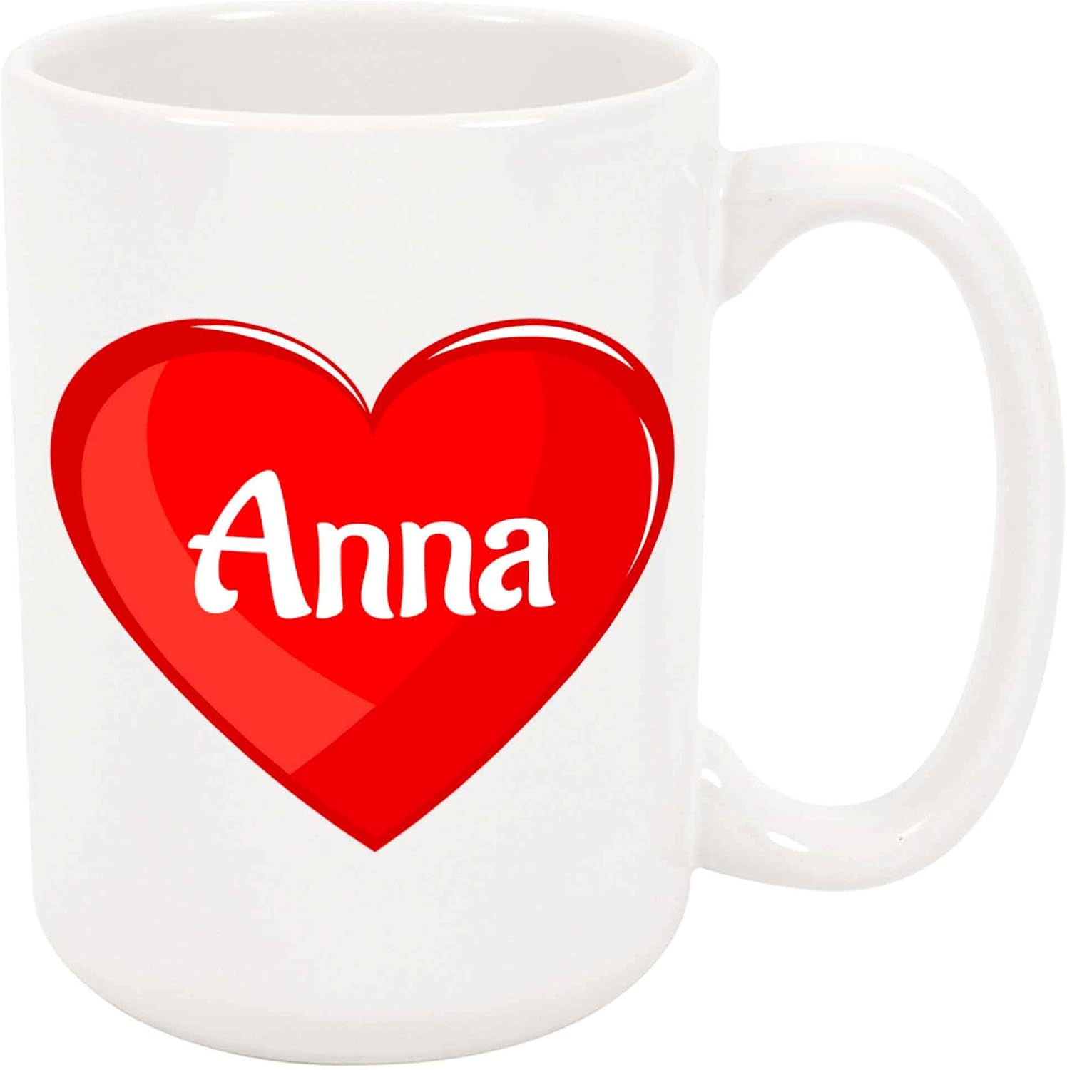 Amazon.com: Anna Coffee Mug - Personalized Ceramic Heart Cup with Name ...
