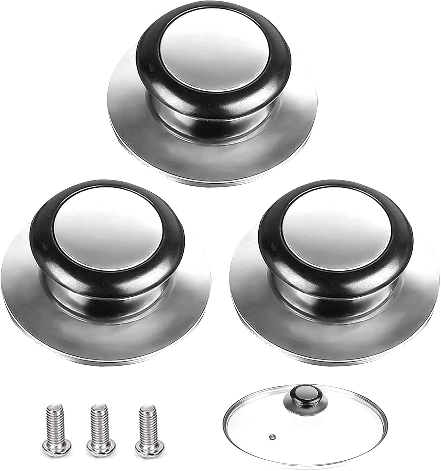 Quesuc 3-Piece Pan Lid Handle Replacement - Saucepan Knobs for Cookware ...
