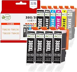 Amazon.co.jp: [korin Honpo] BCI-380XL BCI-381XL Compatible Ink Cartridge for Canon Printer Ink ...