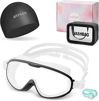 Amazon.com : Swimming Goggles Set 4 in 1， Swimming Goggles Case with ...