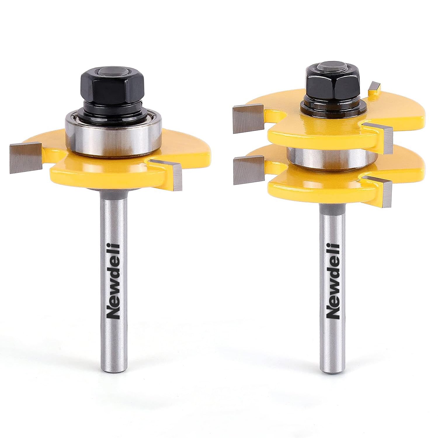 Newdeli Tongue and Groove Router Bit Set 1/4 Inch Shank - 2pcs Router ...