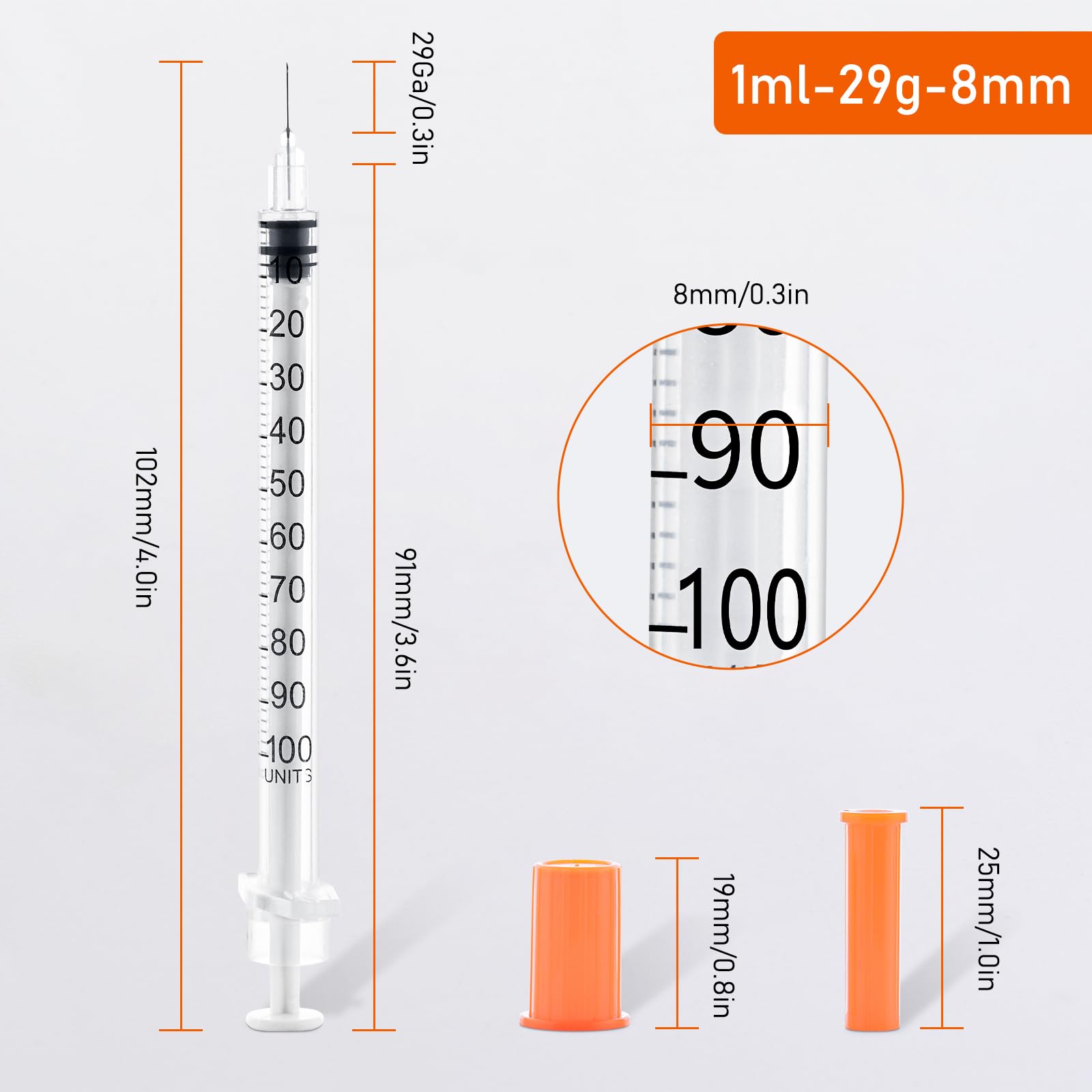Snapklik.com : 29 Gauge 1cc 5/16 Inch Syringe - U 100 1ml Syringe