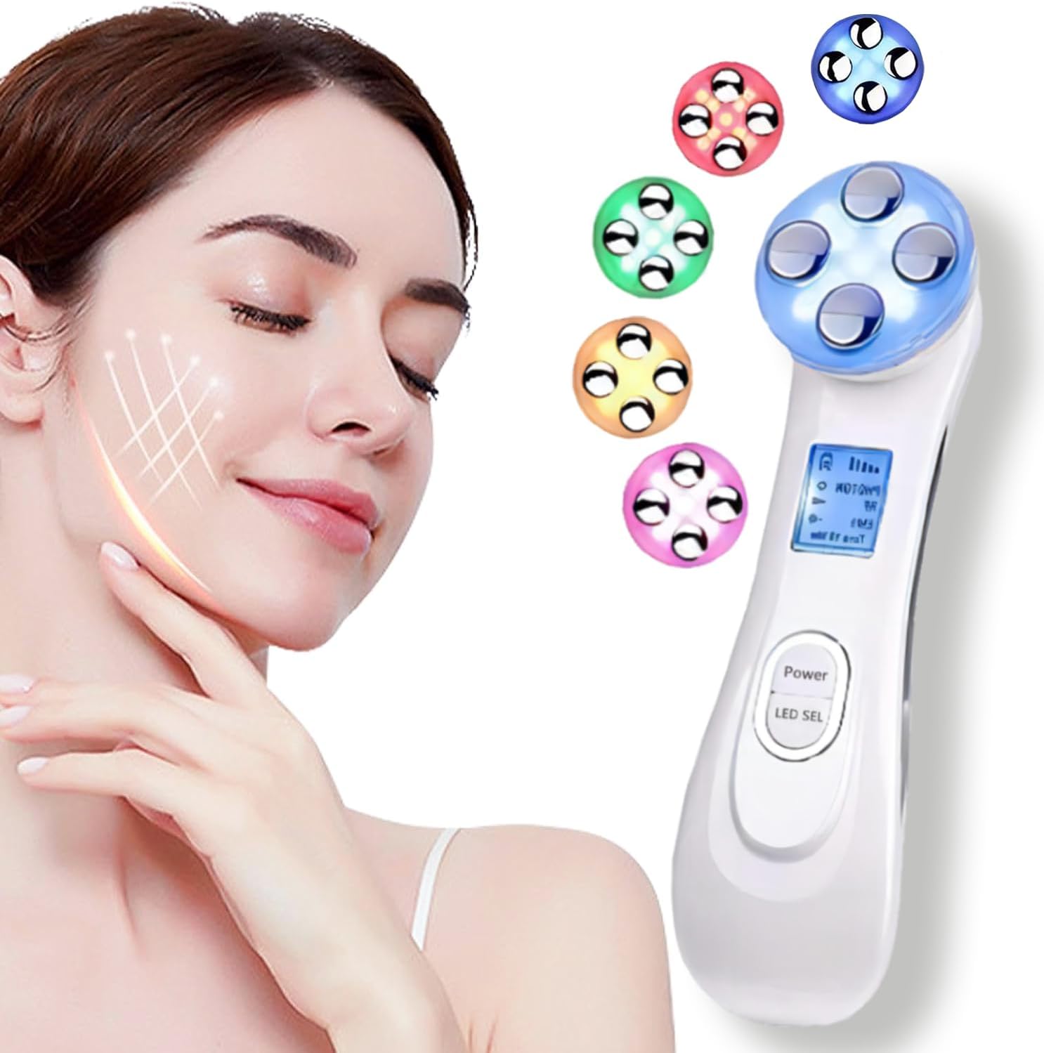 LOFFU Beauty Device Multi Anti-Wrinkle, 5 in 1 EMS Facial Massage, High ...
