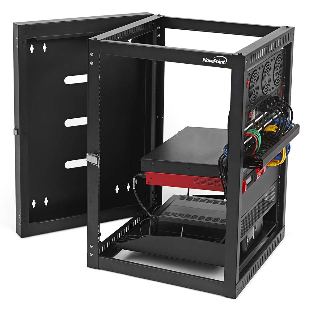 Buy NavePoint 9U Wall Mount Server Rack with Hinged Back, 4-Post 24 ...