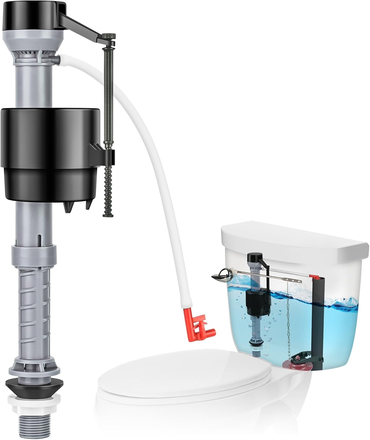 Teviora Universal Toilet Fill Valve Replacement Kit, Toilet Repair Kit ...