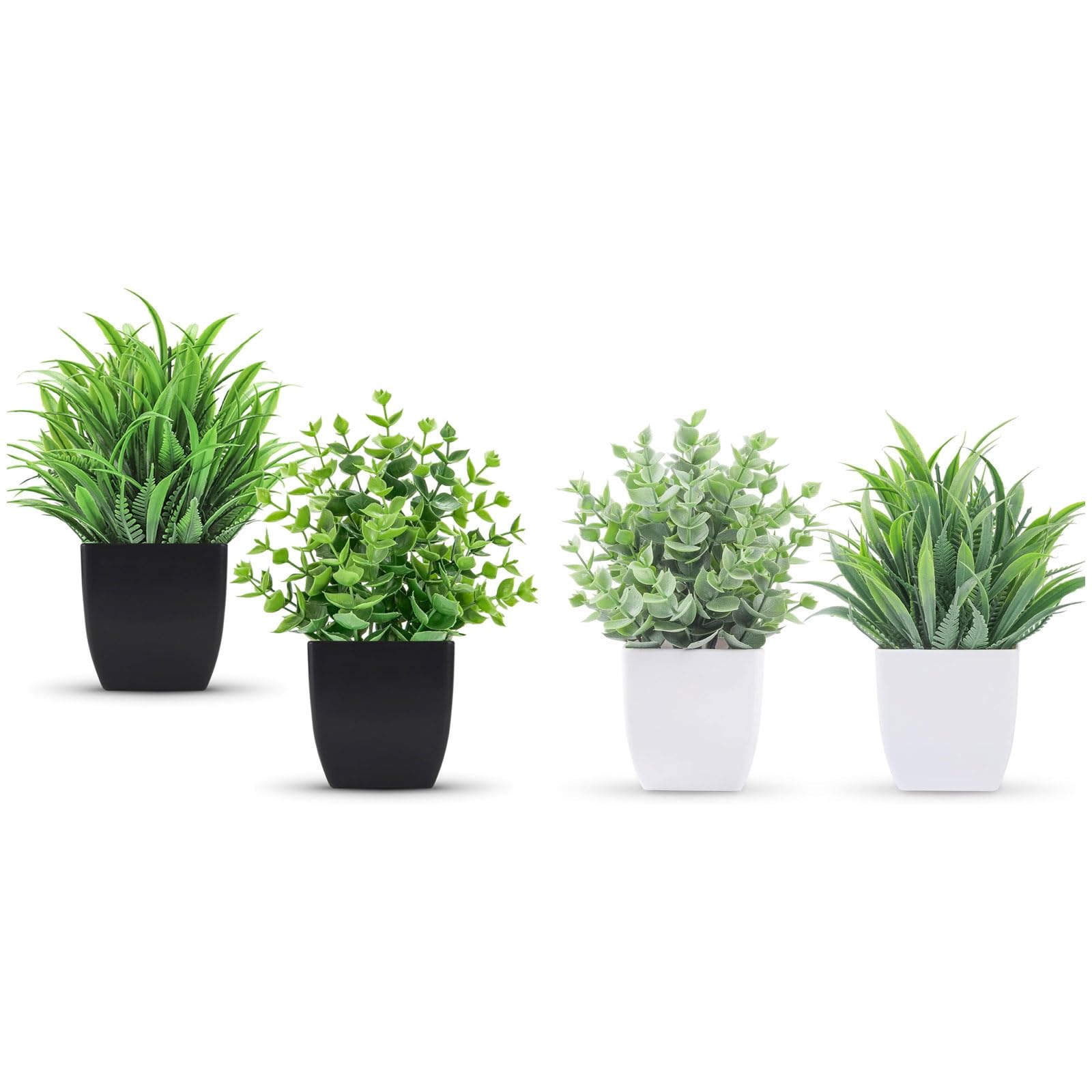 Amazon.com: Der Rose Bundle of 2 Pack Fake Plants and 2 Pack Artificial ...