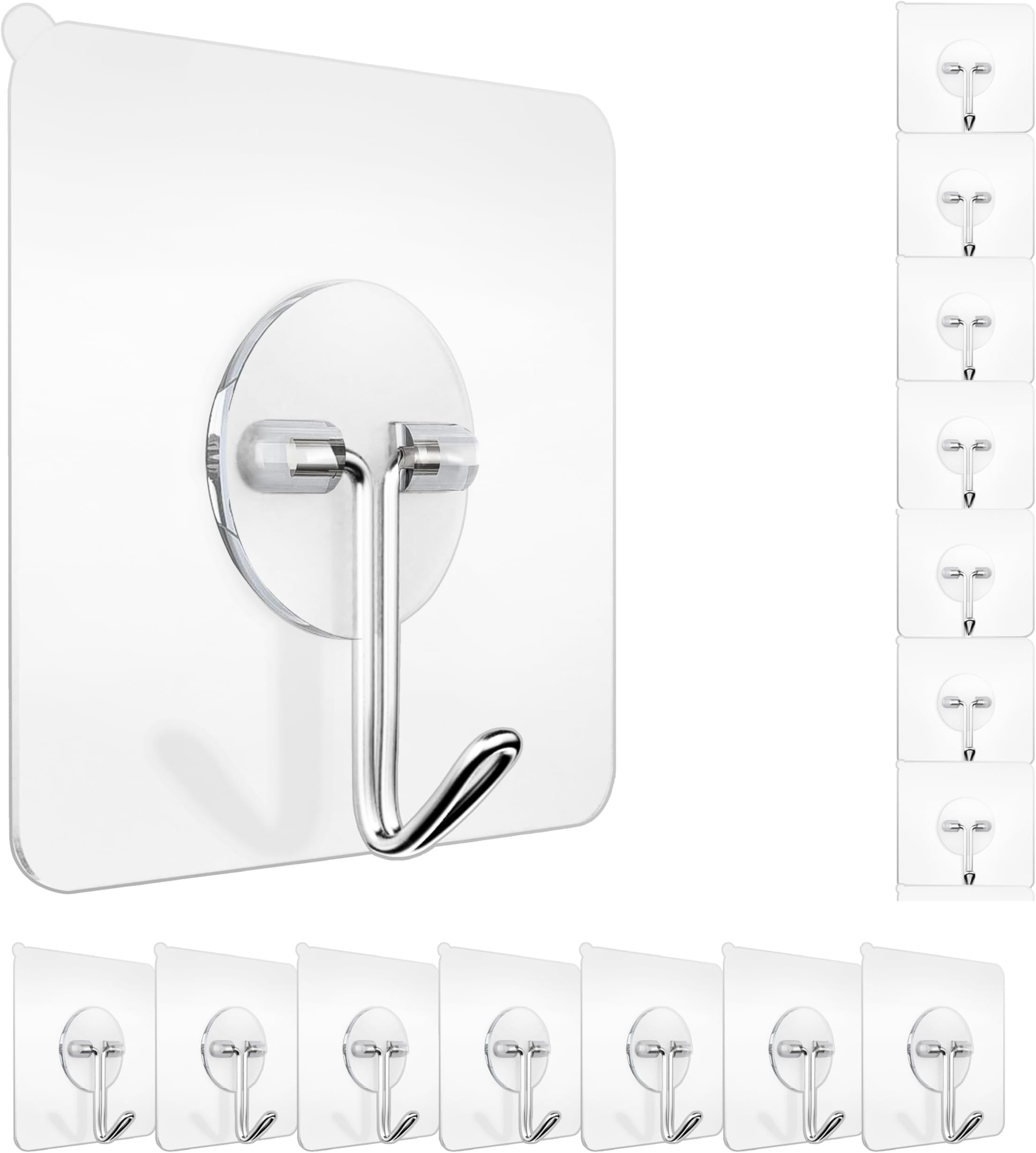 Gloxian Crochet Adhesif Mural 10 Pcs, 6 x 6cm – Crochet Mural en Acier ...