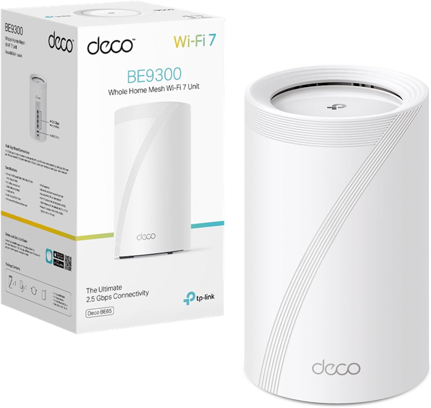 TP-Link WiFi 7 Deco BE65 Router Mesh, BE 9214Mbps Tri-Band, Canali 320 ...