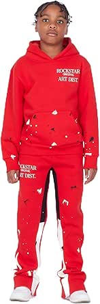 Amazon.com: ROCKSTAR ORIGINAL Boys Jaco Red Hoodie Stacked Flare Track ...