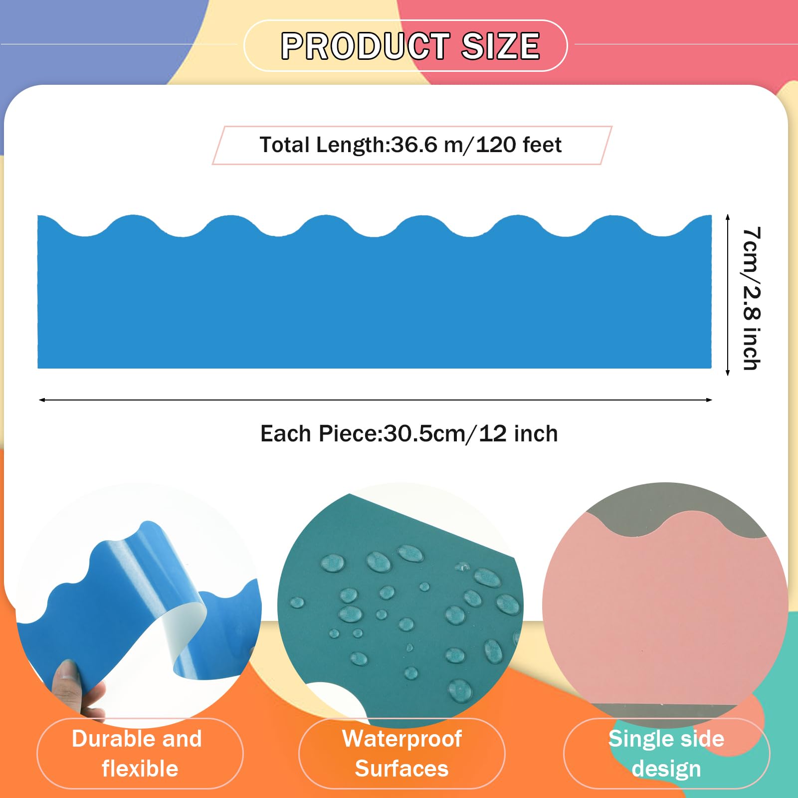Snapklik.com : 120 Feet Colorful Classroom Bulletin Board Borders ...