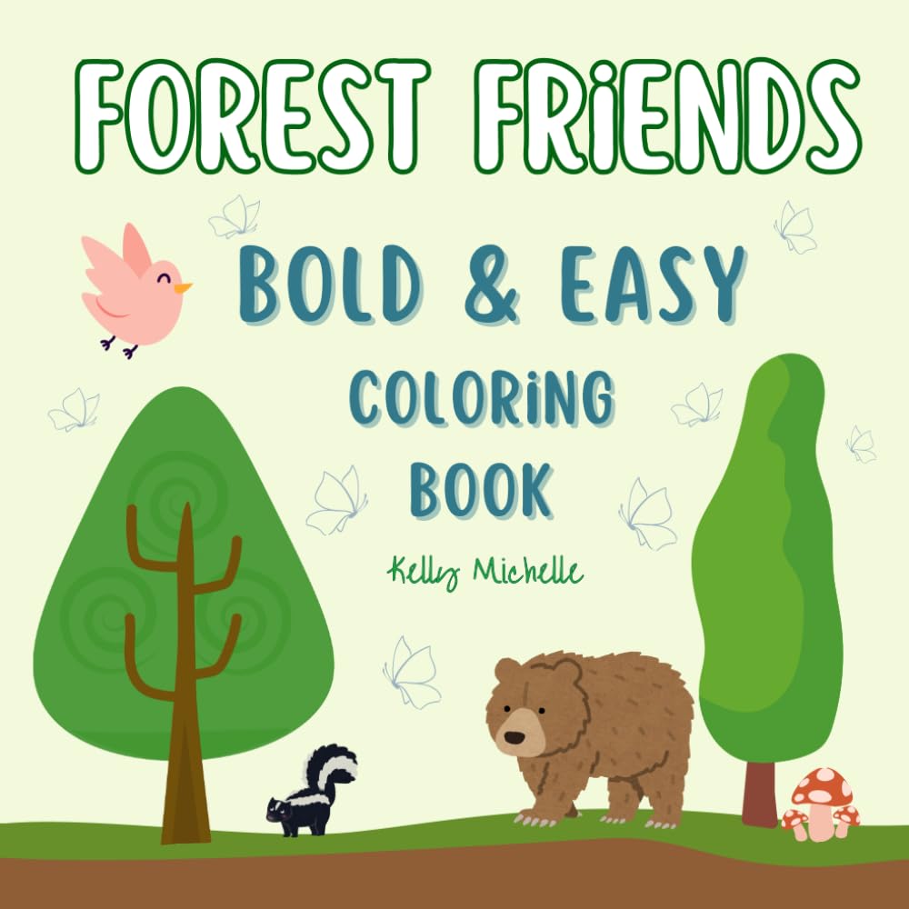 Amazon.com: Forest Friends: Bold & Easy Coloring Book for Adults and ...