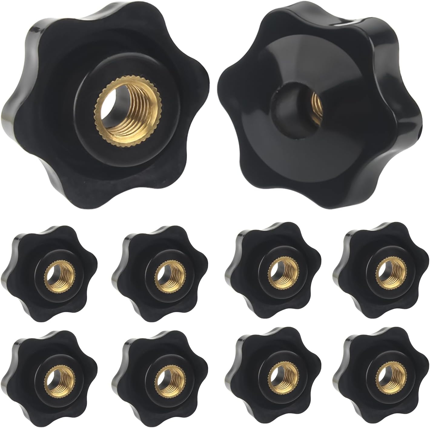 Amazon.com: msiori 10 Pack 6-Star Knobs 1/4"-20 Female Threaded Hexagon ...