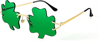 Amazon.com: FEISEDY St. Patrick's Day Irish Shamrock Sunglasses Lucky Green Leprechaun Costume ...