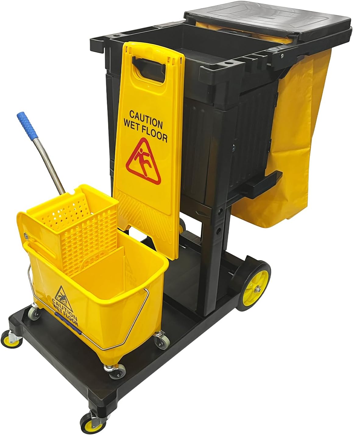 Amazon.com: 3-Tier Lockable Cleaning Cart with Wheels, Heavy-Duty ...