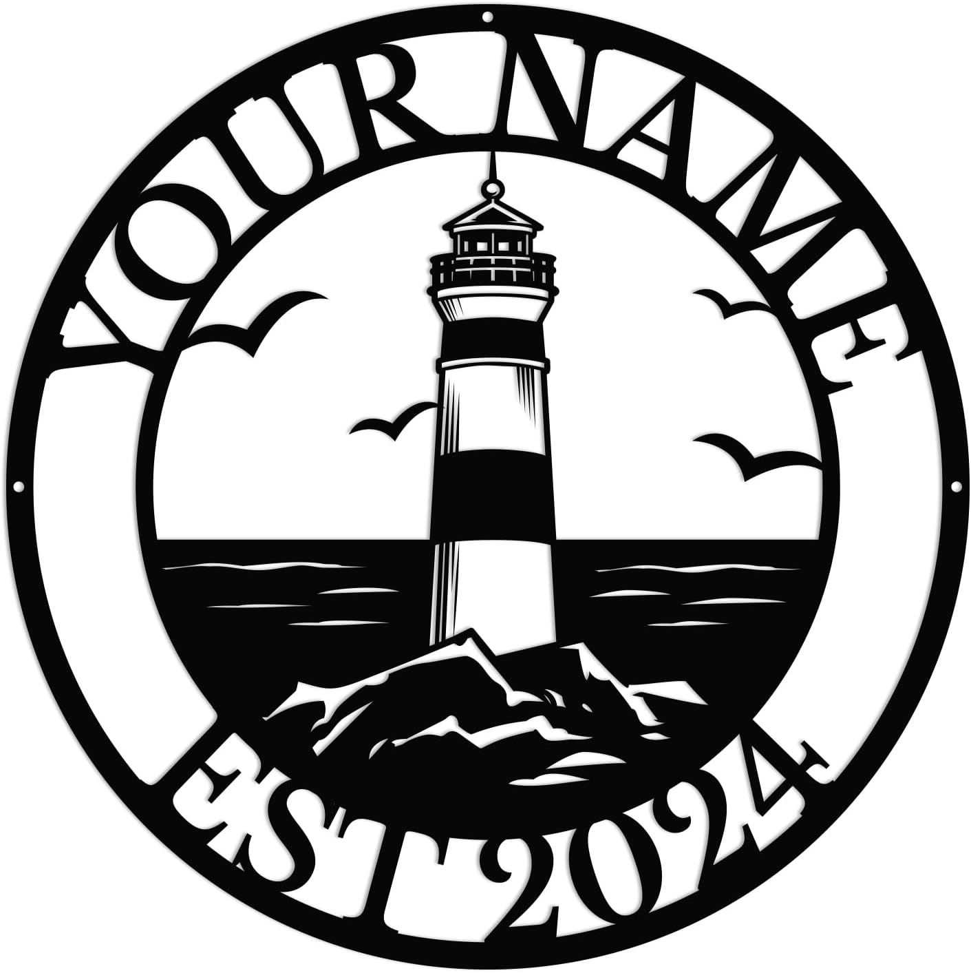 Amazon.com: Generic Personalized Lighthouse Sea Name metal Signs,Custom ...