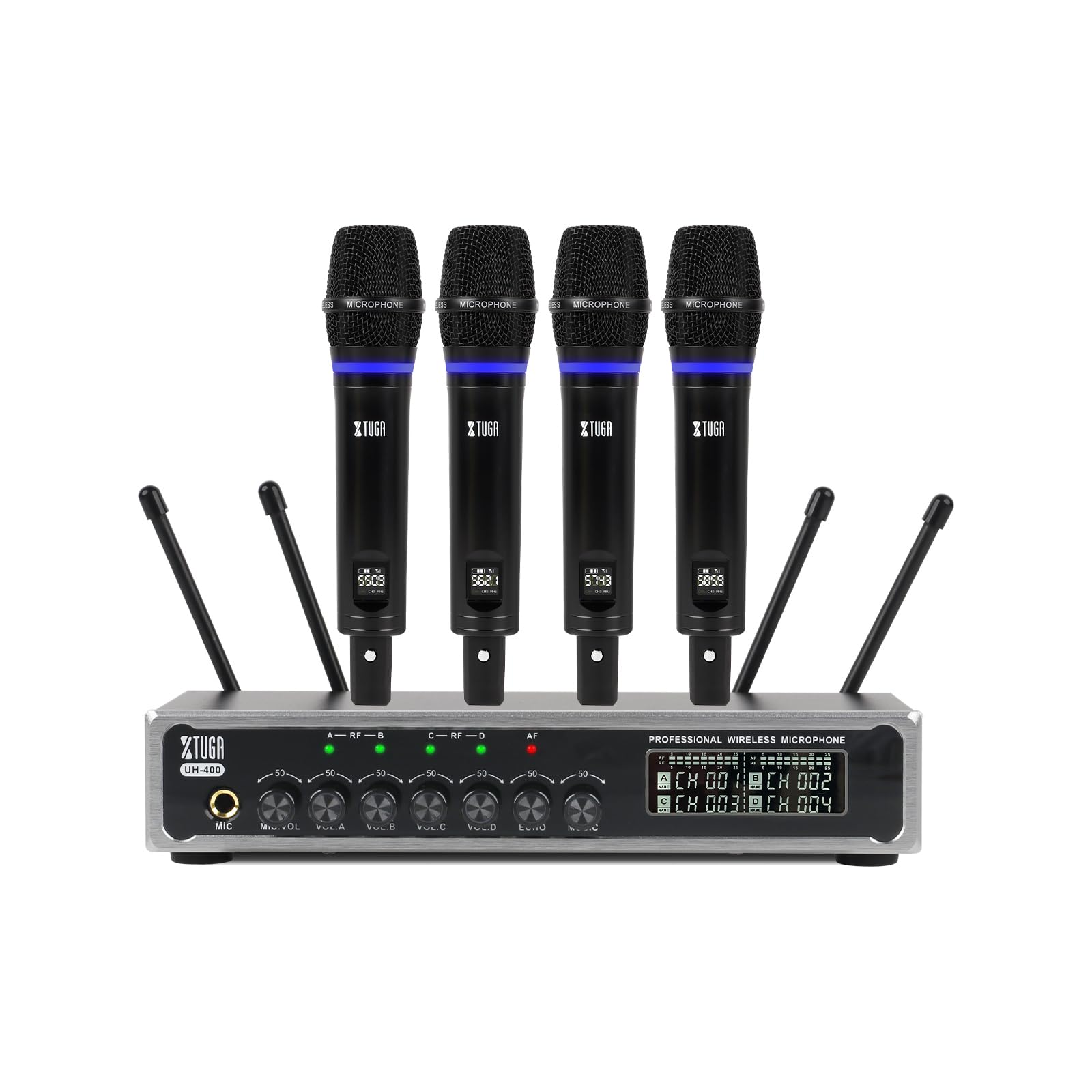 Snapklik.com : XTUGA UH400 4 Wireless Microphone System For Karaoke