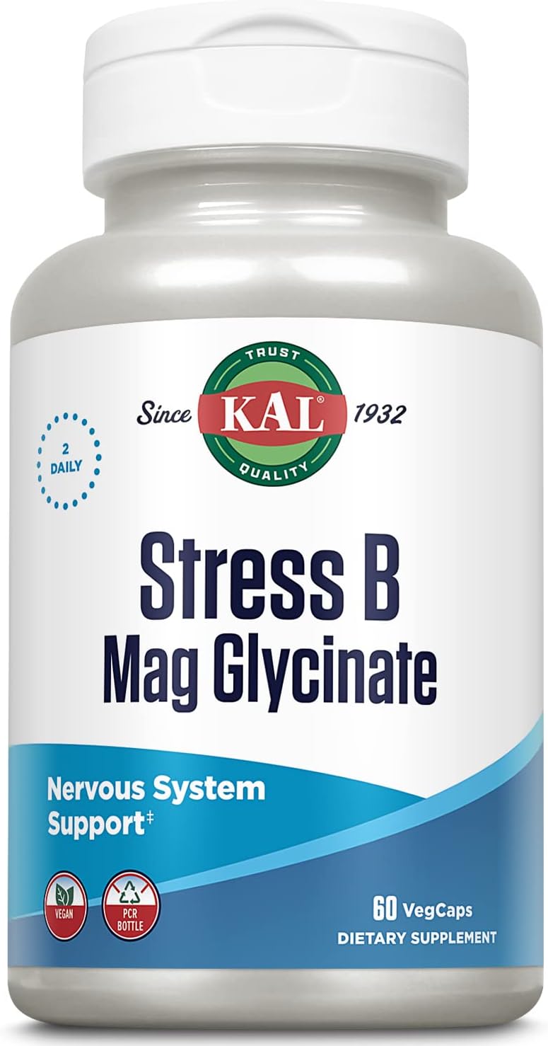 Amazon.com: KAL Stress B Mag Glycinate, B Complex Vitamins Plus ...